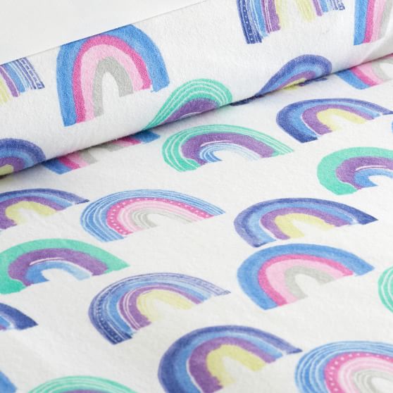 Merry Rainbow Flannel Duvet Cover + Sham | PBteen