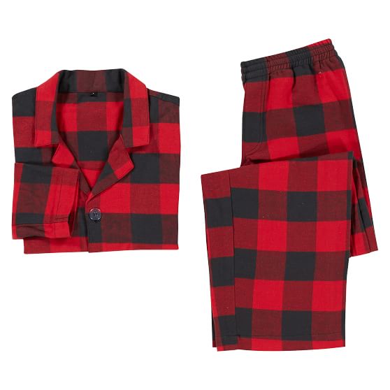 Black/Red Check Flannel Pajama Set | PBteen