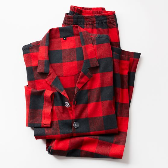 Black/Red Check Flannel Pajama Set | PBteen