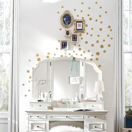 Wall Decal, Metallic Dottie, Gold | PBteen