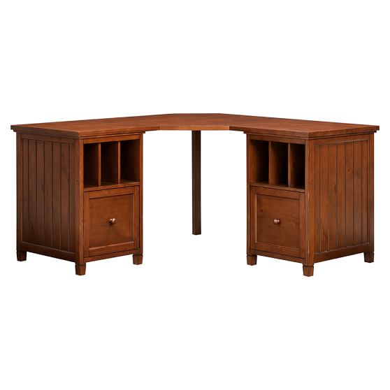 Beadboard Corner Divider Desk | PBteen