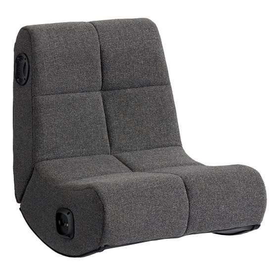 Charcoal Tweed Mini Rocker Speaker Chair | PBteen