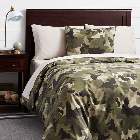 Classic Camo Duvet Cover + Standard Sham, Olive | PBteen