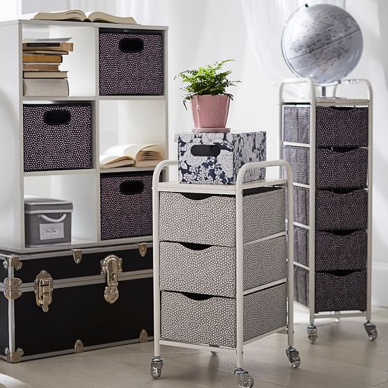 Ready-To-Roll Storage Cart, Mini Dot | PBteen