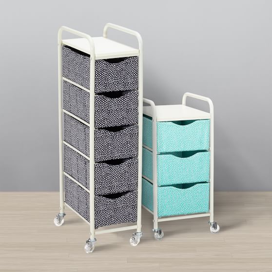Ready-To-Roll Storage Cart, Mini Dot | PBteen