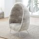 Gray Leopard Faux-Fur Cave Chair | PBteen