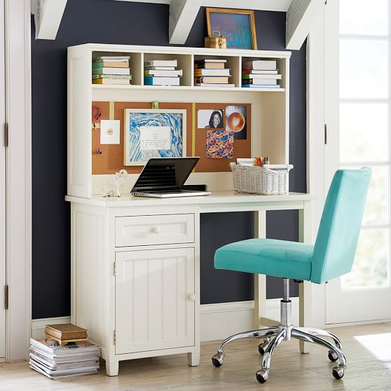Beadboard Space-Saving Desk + Hutch | PBteen