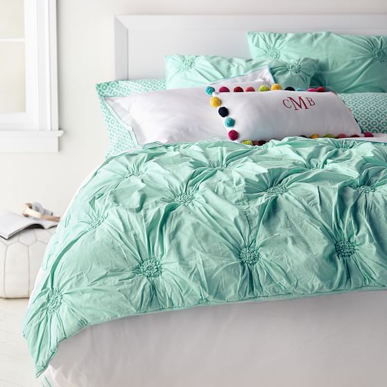 Ruched Rosette Quilt + Sham | PBteen