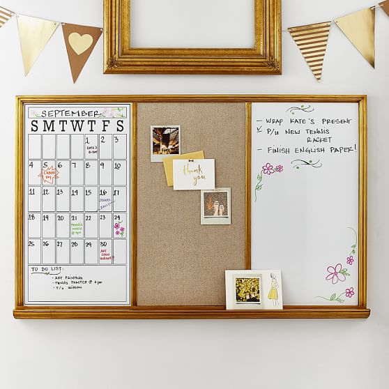 Study Wall Board, Gold Triple | PBteen