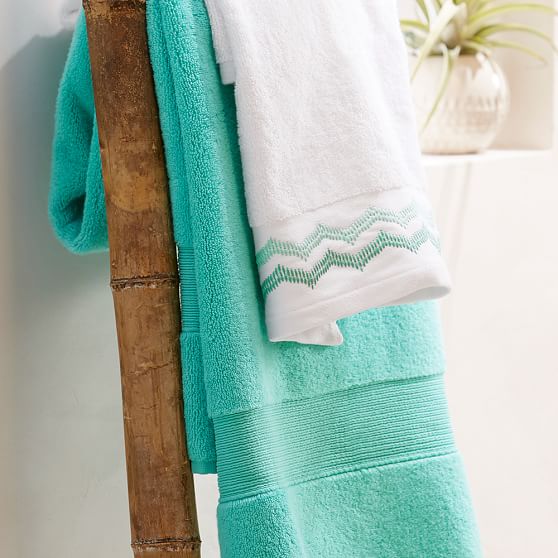 Embroidered Border Bath Towels | PBteen