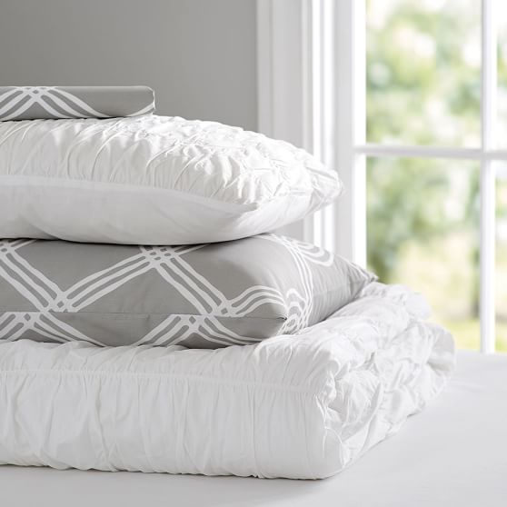 Ruched & Infinity Stripe Deluxe Value Duvet Set | PBteen