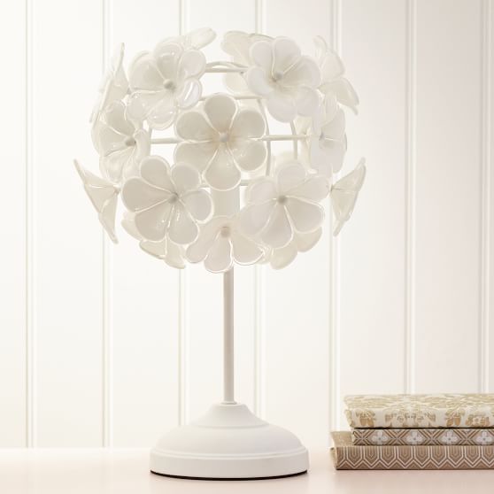 Glass Floral Table Lamp | PBteen