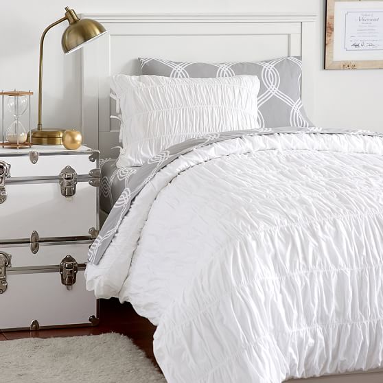 Ruched & Infinity Stripe Deluxe Value Duvet Set | PBteen