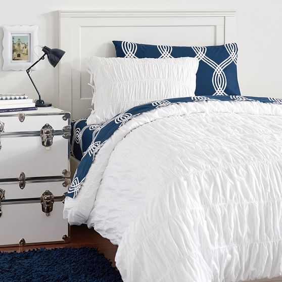 Ruched & Infinity Stripe Deluxe Value Duvet Set | PBteen