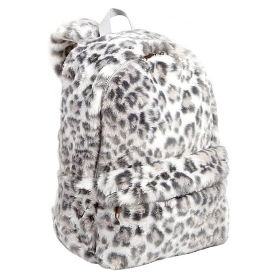 Faux Fur Gray Cheetah Backpack | PBteen