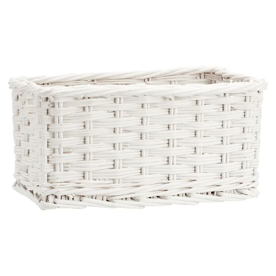Woven Wicker Baskets, White | PBteen