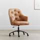 Faux-Leather Cognac Tufted Swivel Task Chair | PBteen