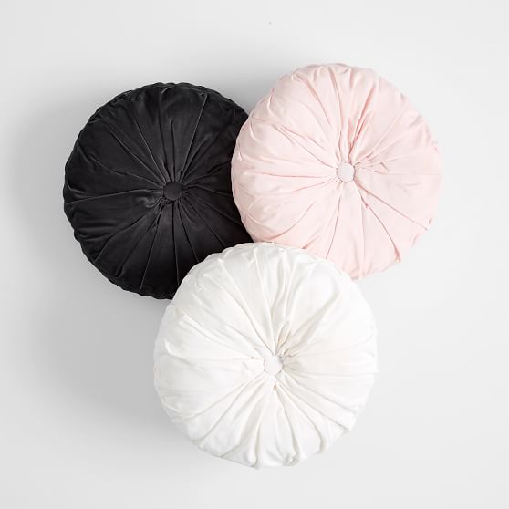 Velvet Pleated Round Pillow | PBteen