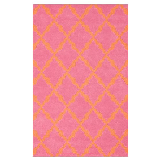 Lattice Rug, Bright Pink/Coral | PBteen