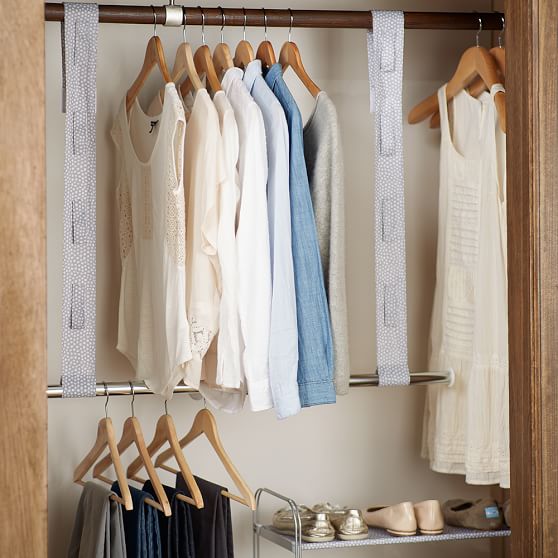 Double Closet Bar With Storage | PBteen