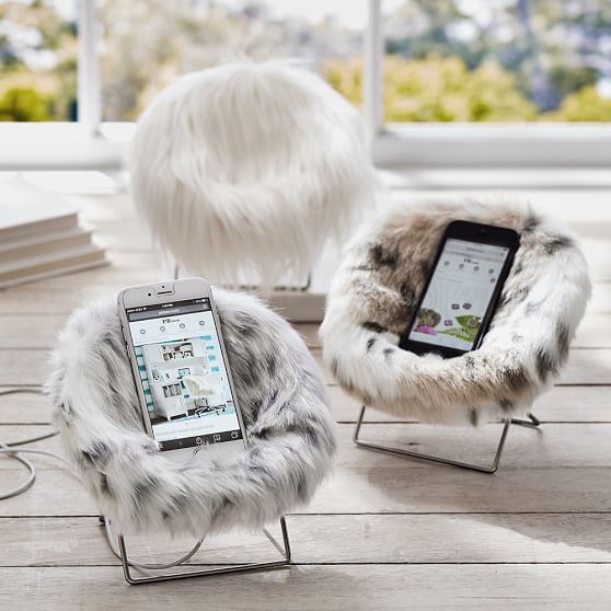 Faux-Fur Mini Hang-A-Round Phone Chair | PBteen