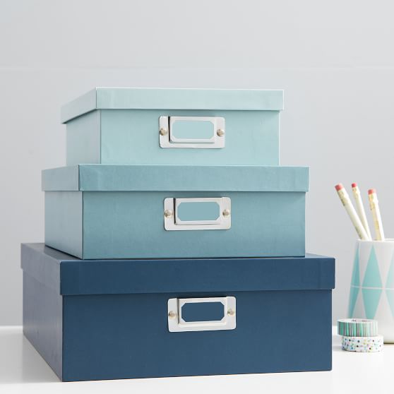 Paper Stacking Storage Boxes, Set of 3 | PBteen