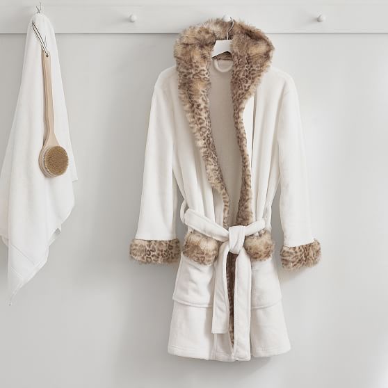 Faux-Fur Hooded Teen Robe | Pottery Barn Teen
