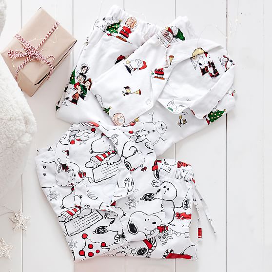 Peanuts® Flannel Snoopy® Multi Teen Pajama Set | Pottery Barn Teen