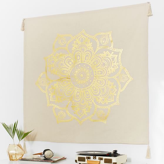 Gold Mandala Tapestry | Wall Decor | Pottery Barn Teen