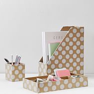 Printed Paper Desk Accessories Set - Carmine Rose Dottie - Sale ...