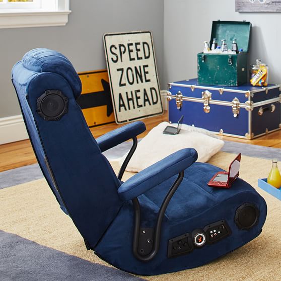 Navy Suede Got Game Chair | Pottery Barn Teen