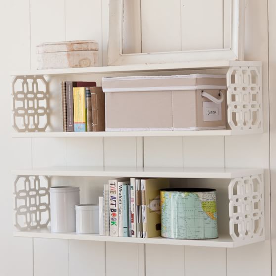 Peyton Lattice Floating Shelf | Pottery Barn Teen