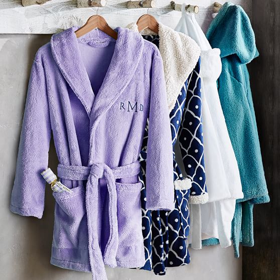 Short Hooded Plush Teen Robe | Pottery Barn Teen