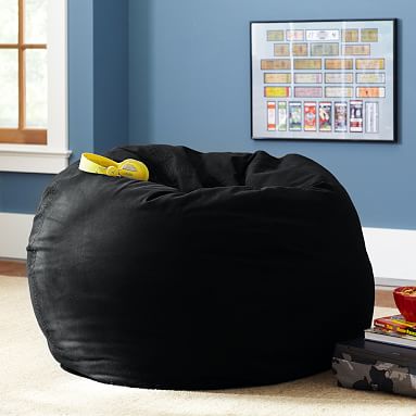 Black Washed Twill Bean Bag Chair | Pottery Barn Teen