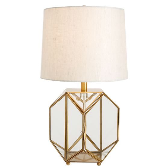Metal and Glass Display Table Lamp | Pottery Barn Teen