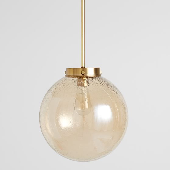 Adjustable Textured Glass Bedroom Pendant Light | Pottery Barn Teen