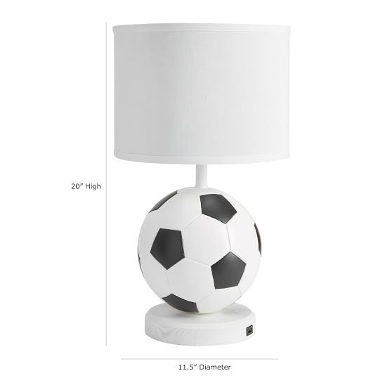 Soccer Table Lamp with USB | Pottery Barn Teen